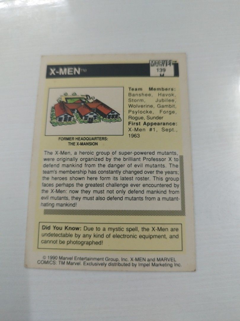 MARVEL COMICS Team PicturesX-Men Banshee Havok Storm Jubilee Wolverine ...