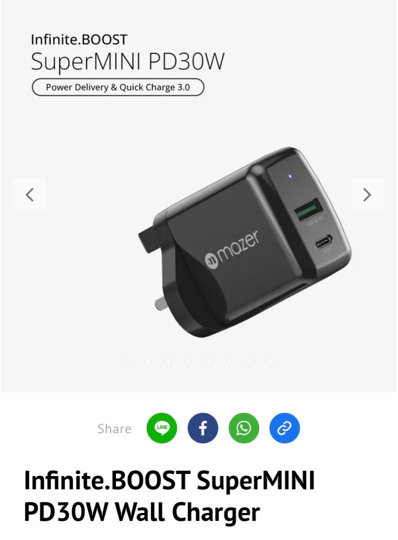 Mazer Infinite.BOOST SuperMINI PD30W Wall Charger, Mobile Phones ...