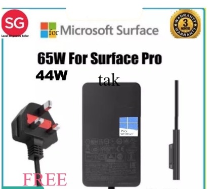Microsoft 65W 44W 15V 4A Power Adapter Surface Pro 8 2021 Pro 7 X Pro 6 ...