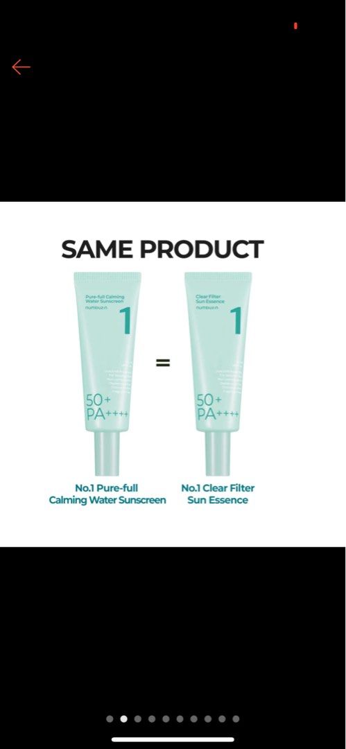 Numbuzin No. 1 Pure- Full Calming Sunscreen/ Clear Filter Sun Essence ...