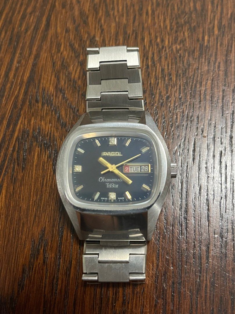 Pagol Tristar vintage mechanical Watch, Luxury, Watches on Carousell