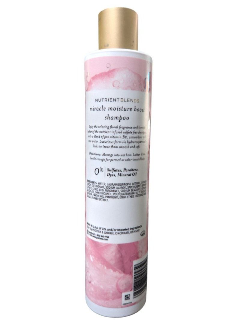 Pantene Nutrient Blends Sulfate Free Miracle Moisture Rose Water ...