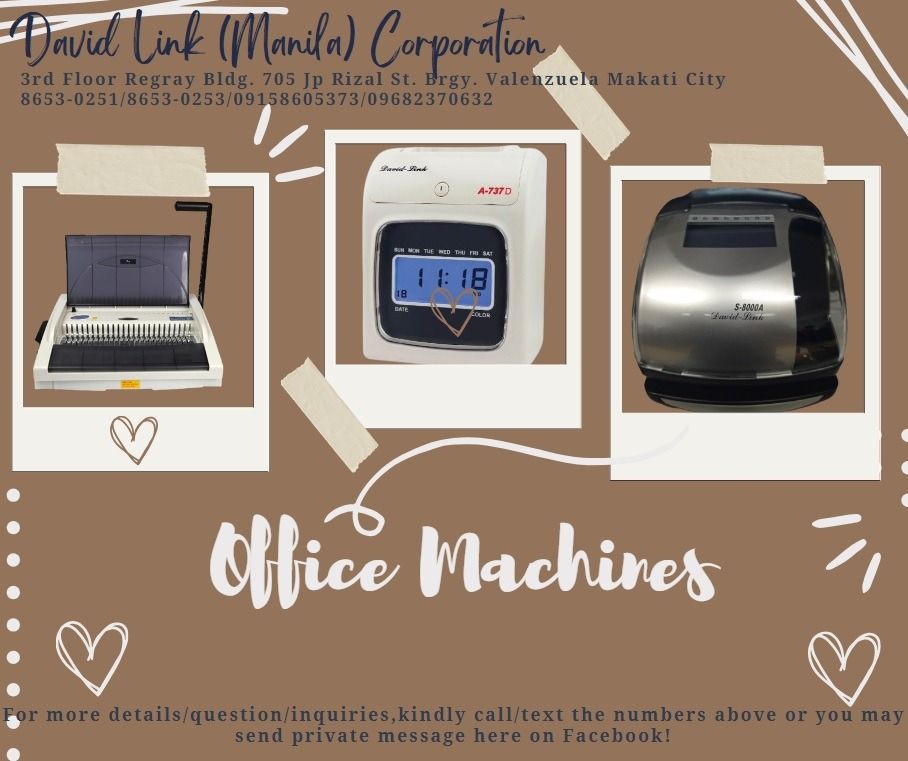 paper shredder / time stamp / bundy clock / biometrics fingerprint scanner / binding machine ...