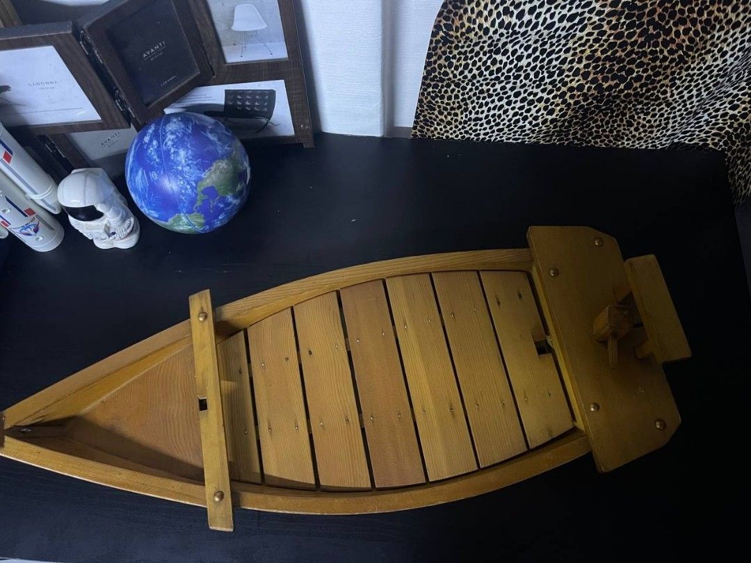 Perahu Kayu, Wooden Sushi Deco/House Deco, Furniture & Home Living ...