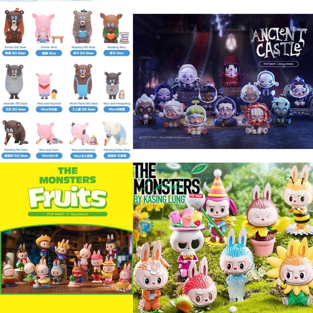 Popmart blindbox full set clearance sale labubu flower fruit sp skull ...