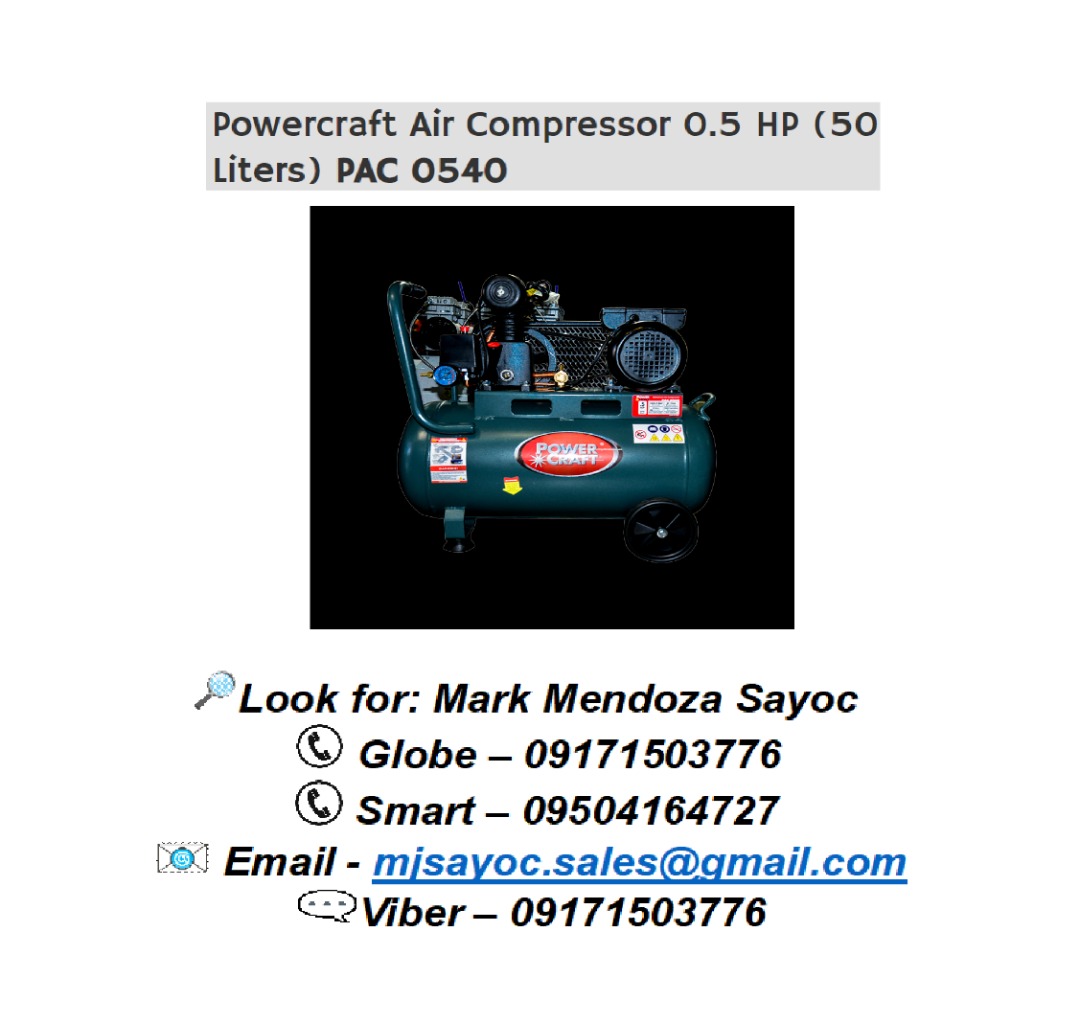 Powercraft Air Compressor 0.5 HP (50 Liters) PAC 0540, Commercial ...