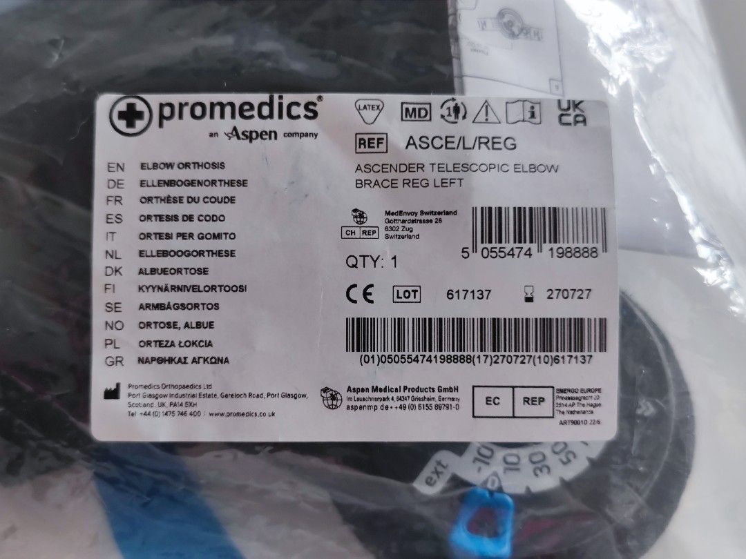 Promedics Elbow Orthosis ascended telescopic elbow brace, Health ...