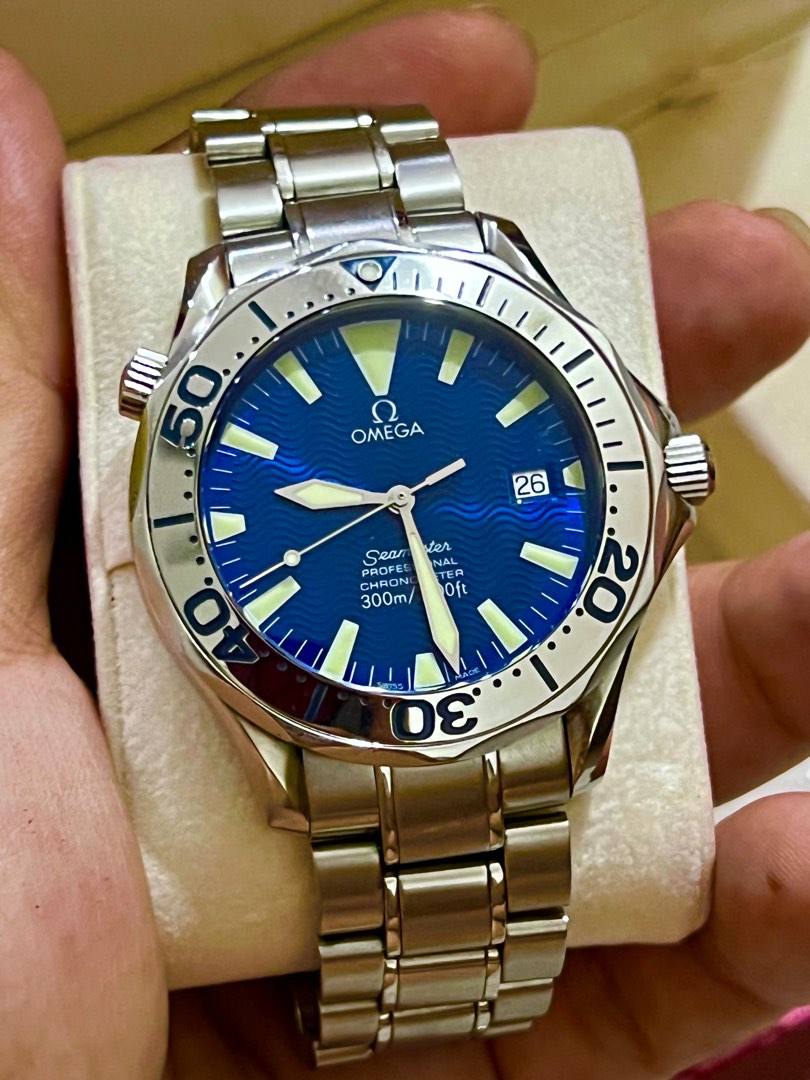 Rare Omega Seamaster Electric Blue 2255.80, Luxury, Watches on Carousell