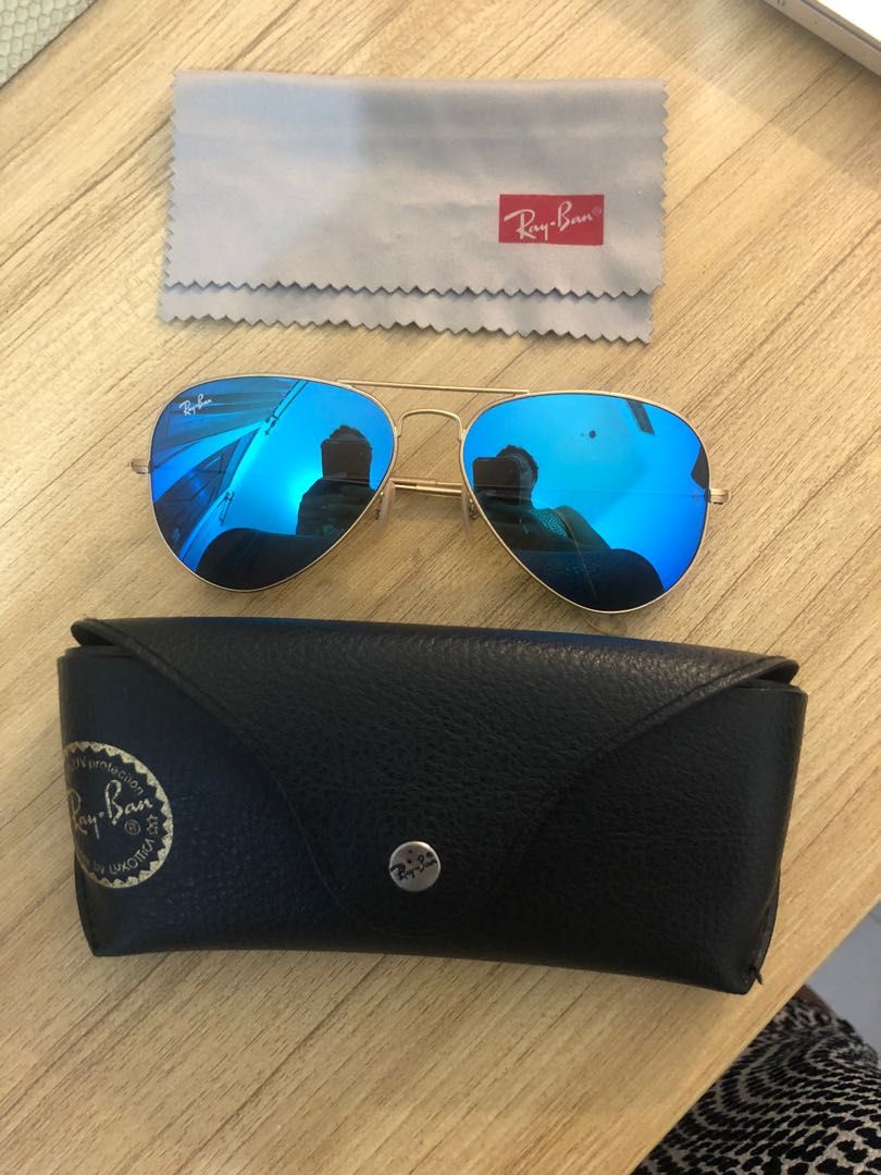 Ray Ban Mirror Aviators Ori, Fesyen Wanita, Aksesoris di Carousell
