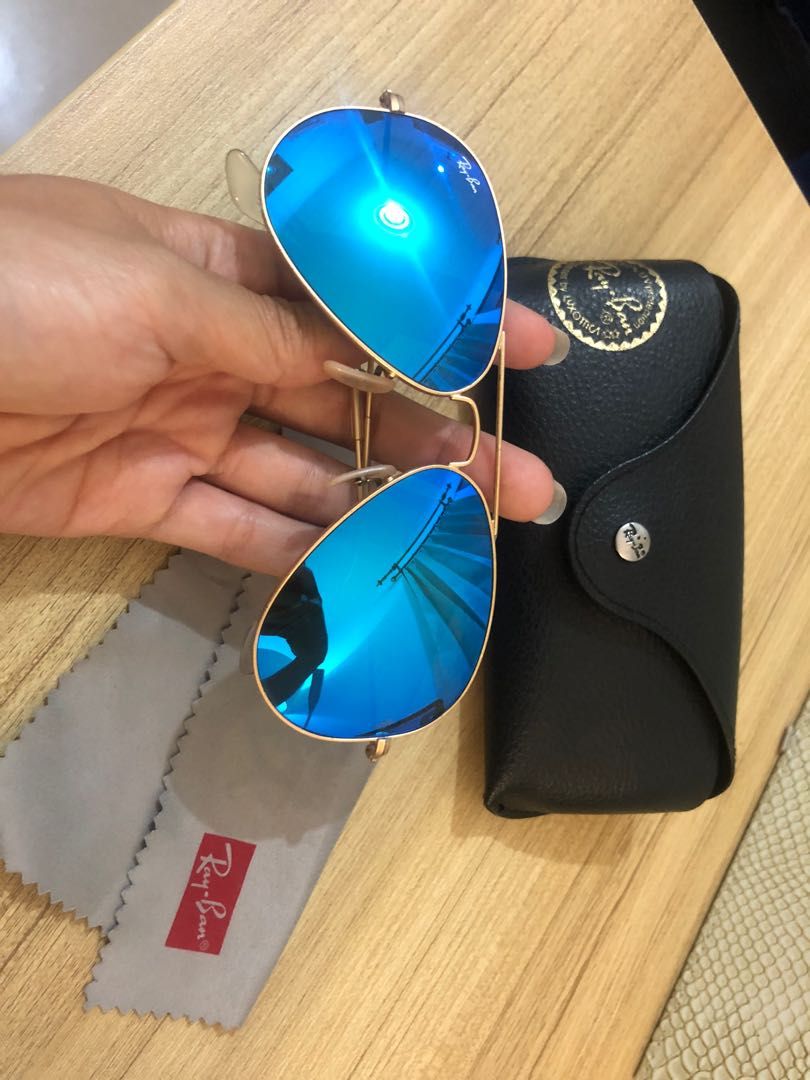 Ray Ban Mirror Aviators Ori, Fesyen Wanita, Aksesoris di Carousell