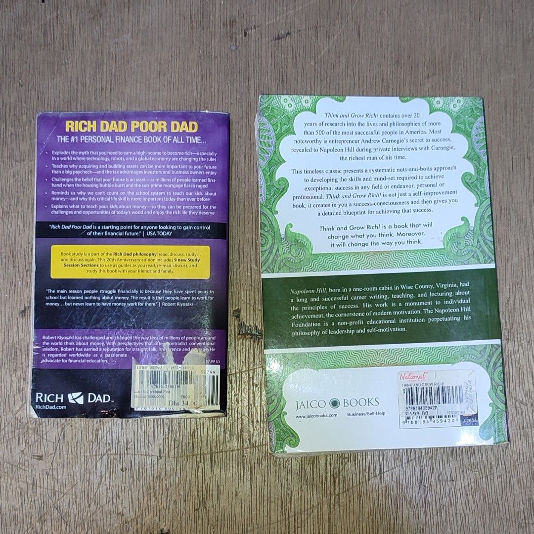 Rich dad Poor Dad and Think and Grow Rich, Hobbies & Toys, Books ...