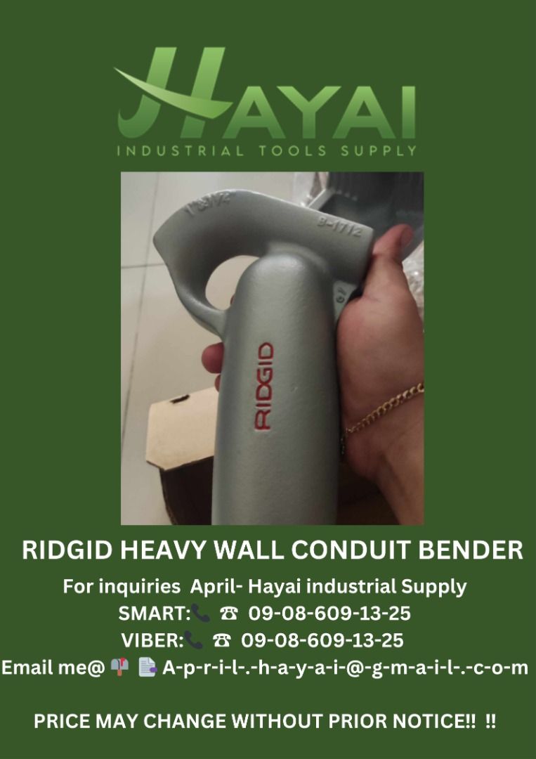 Ridgid heavy wall conduit bender, Commercial & Industrial, Construction ...