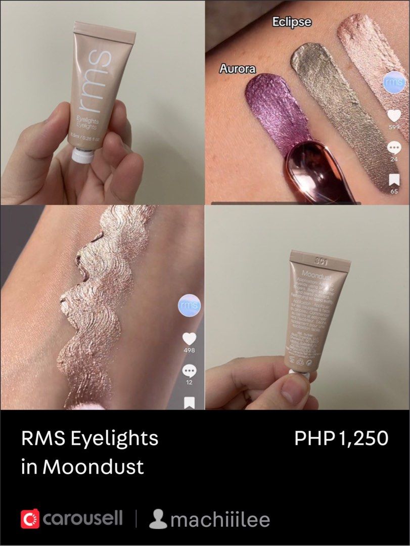 RMS Eyelights in Moondust (liquid cream eyeshadow), Beauty & Personal ...