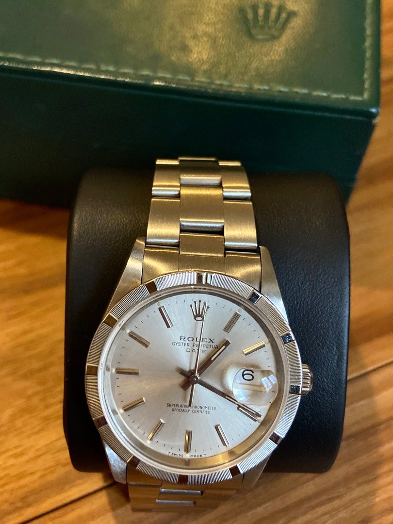 Rolex - 15010 Oyster Perpetual Date FULL SET, 名牌, 手錶 - Carousell