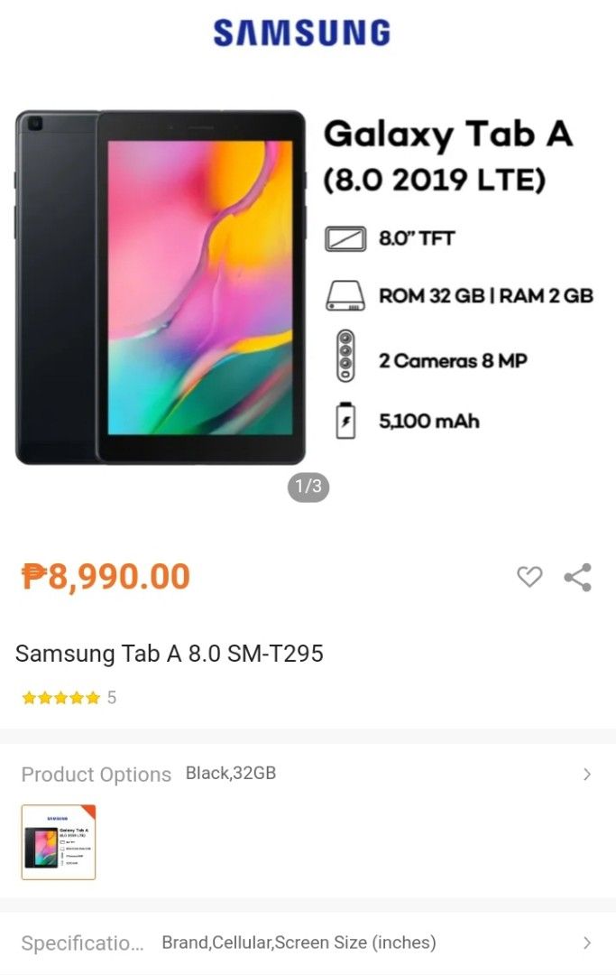 Samsung SM-T295, Mobile Phones & Gadgets, Tablets, Android on Carousell