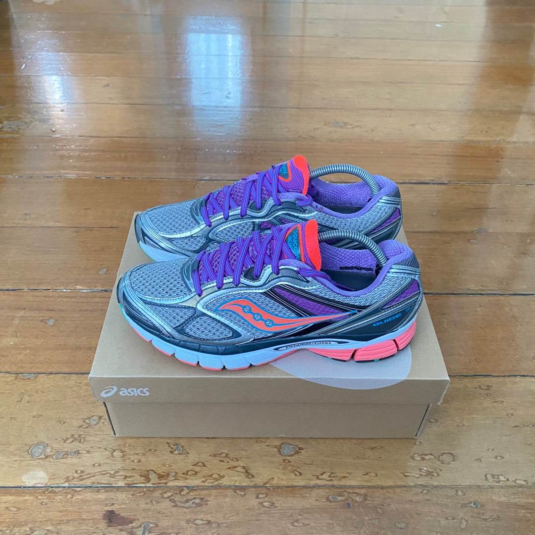 Saucony Guide 7 Shadow Gray Pop Colorway, Men's Fashion, Footwear ...