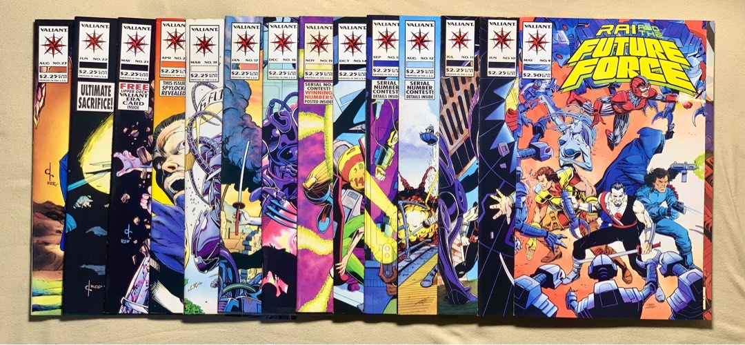 set of 14 comics valiant comics rai and the future force issues 9-17 ...