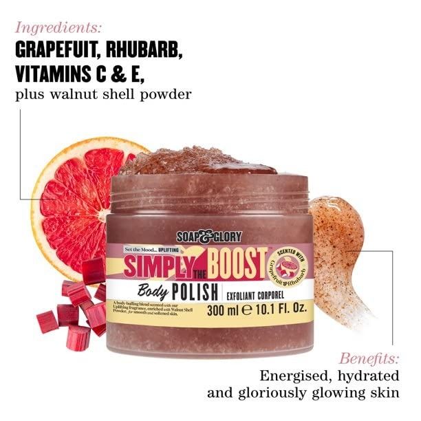 Soap & Glory Simply The Boost Exfoliating, Smoothing & Buffing Body Scrub 300mL, Beauty ...
