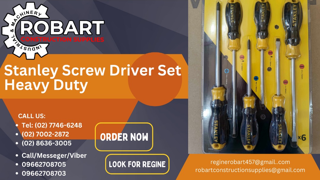 Stanley Screw Driver Set Heavy Duty, Commercial & Industrial ...