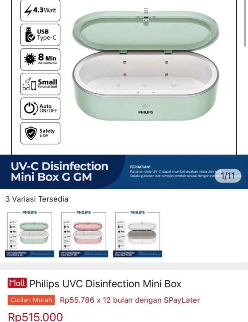 Steril Box - Philips UVC Mini Disinfection Box, Elektronik, Lainnya di Carousell