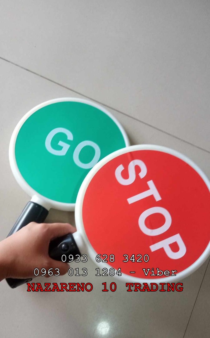 Stop and Go Paddle Sign Hand Sign Stop Signs Traffic REVERSIBLE ...
