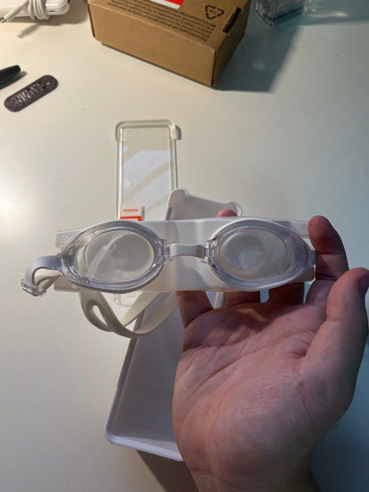 Swans white swimming goggles, Men's Fashion, Tops & Sets, Swim Top ...