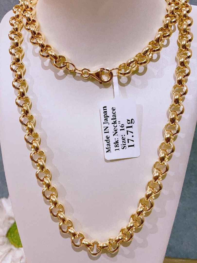 Tauco Chain Necklace 18k Gold, Women's Fashion, Jewelry & Organizers ...