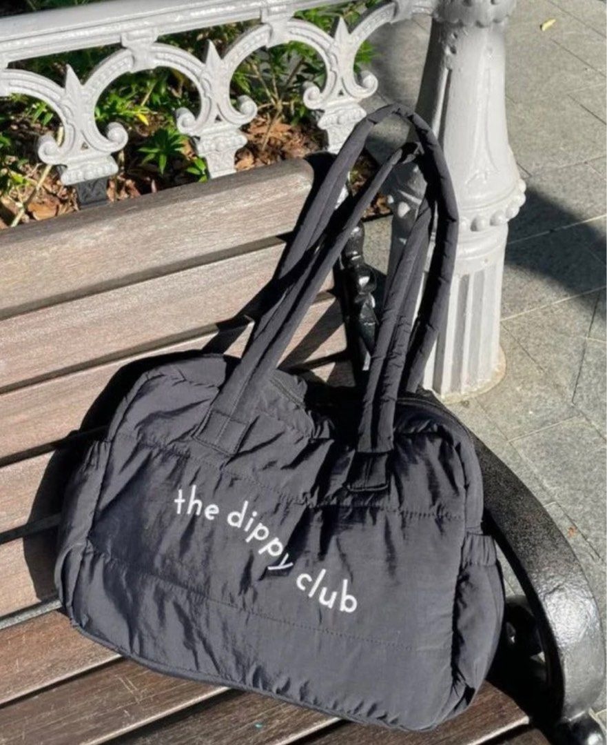 The Dippy Club Puffer Tote Classic Cloud V1 (Black), Women's Fashion ...