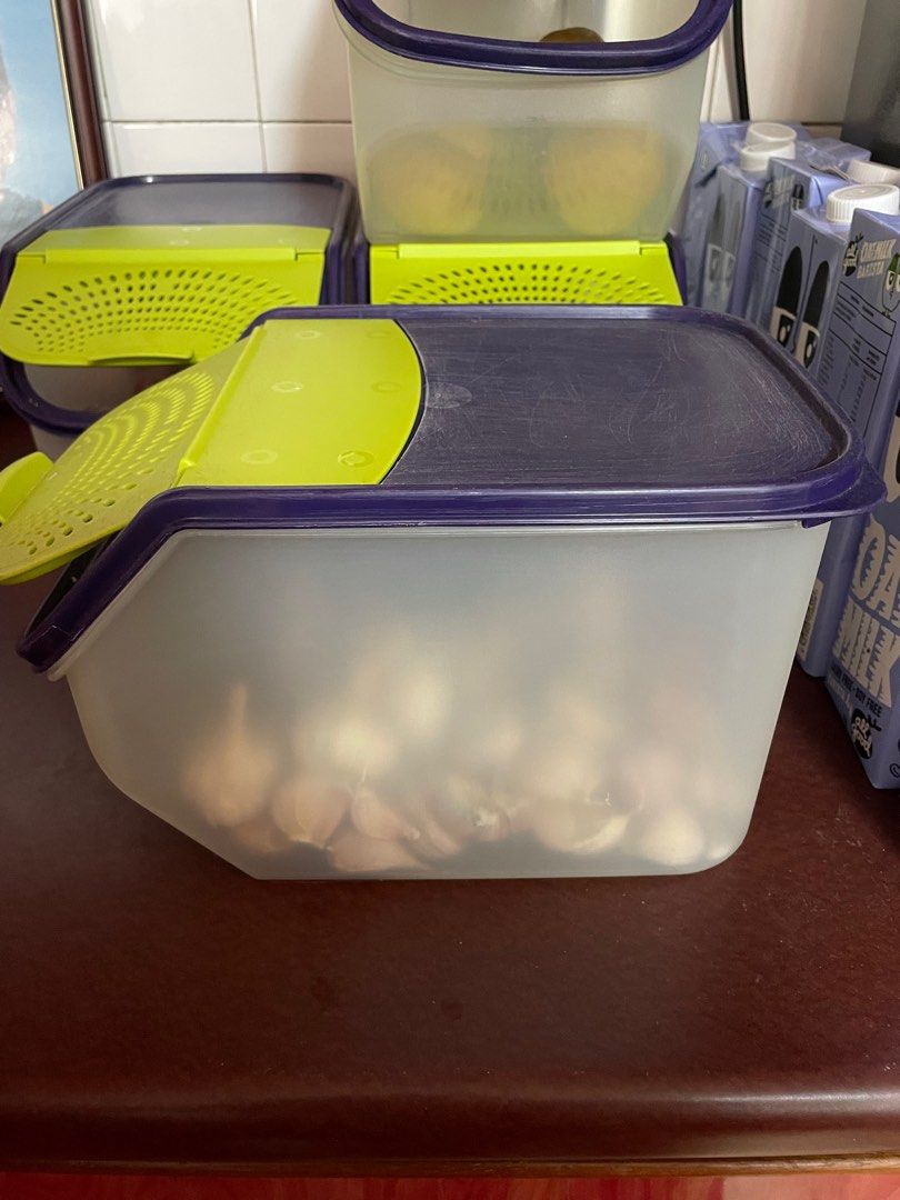 Tupperware storage containers for onion and garlic, Furniture & Home ...