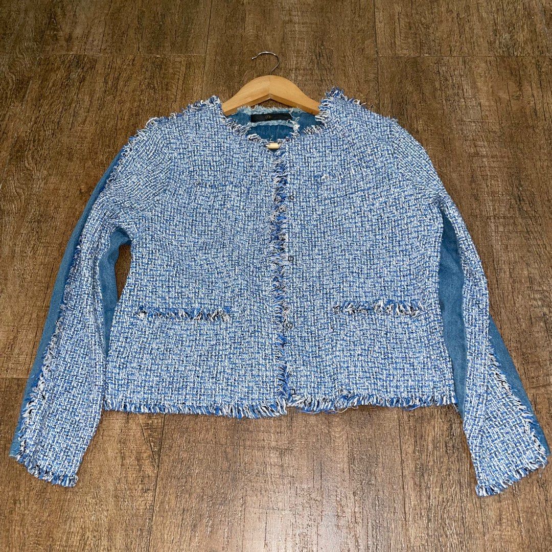 Tweed denim jacket, Women's Fashion, Coats, Jackets and Outerwear on ...