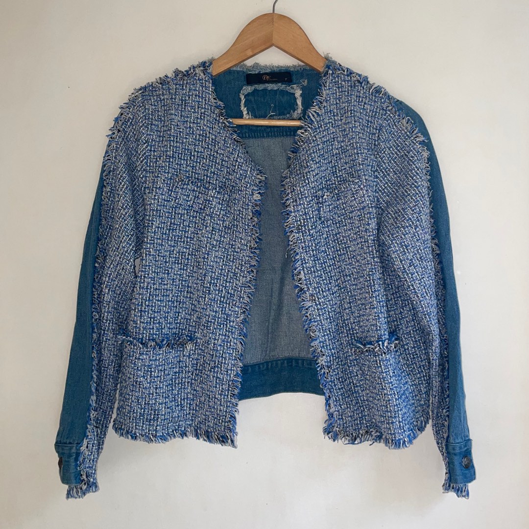 Tweed denim jacket, Women's Fashion, Coats, Jackets and Outerwear on ...