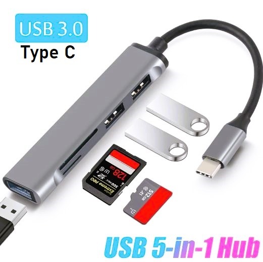 USB-C Type C | 5 in 1 USB Port + SD TF Card Reader Adapter Cable ...