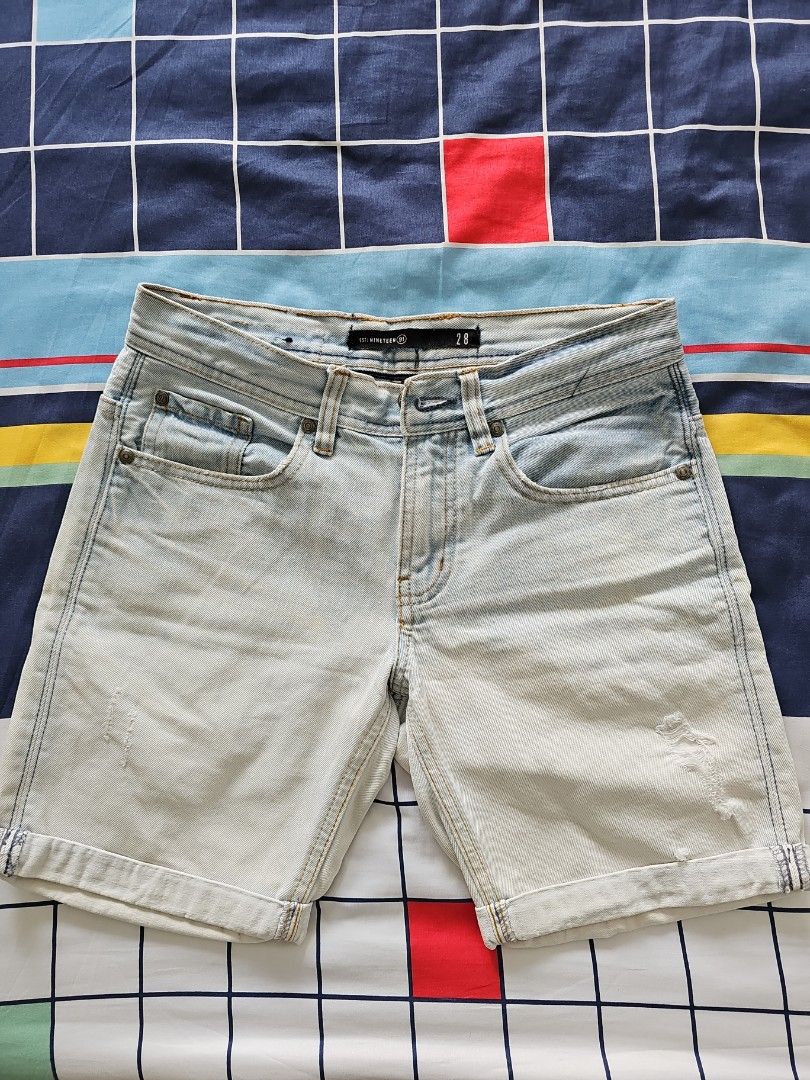 Washed Ripped Jeans Short, Men's Fashion, Bottoms, Shorts on Carousell