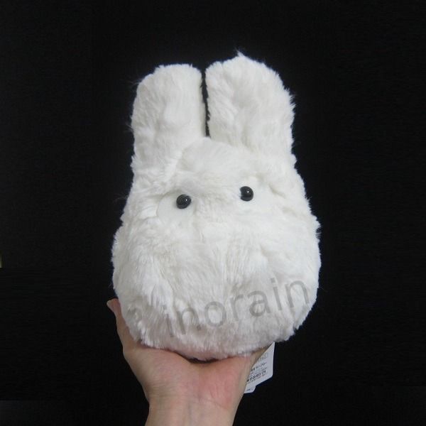 White Totoro Plush doll Rabbit Fur Texture Studio Ghibli My Neighbor ...