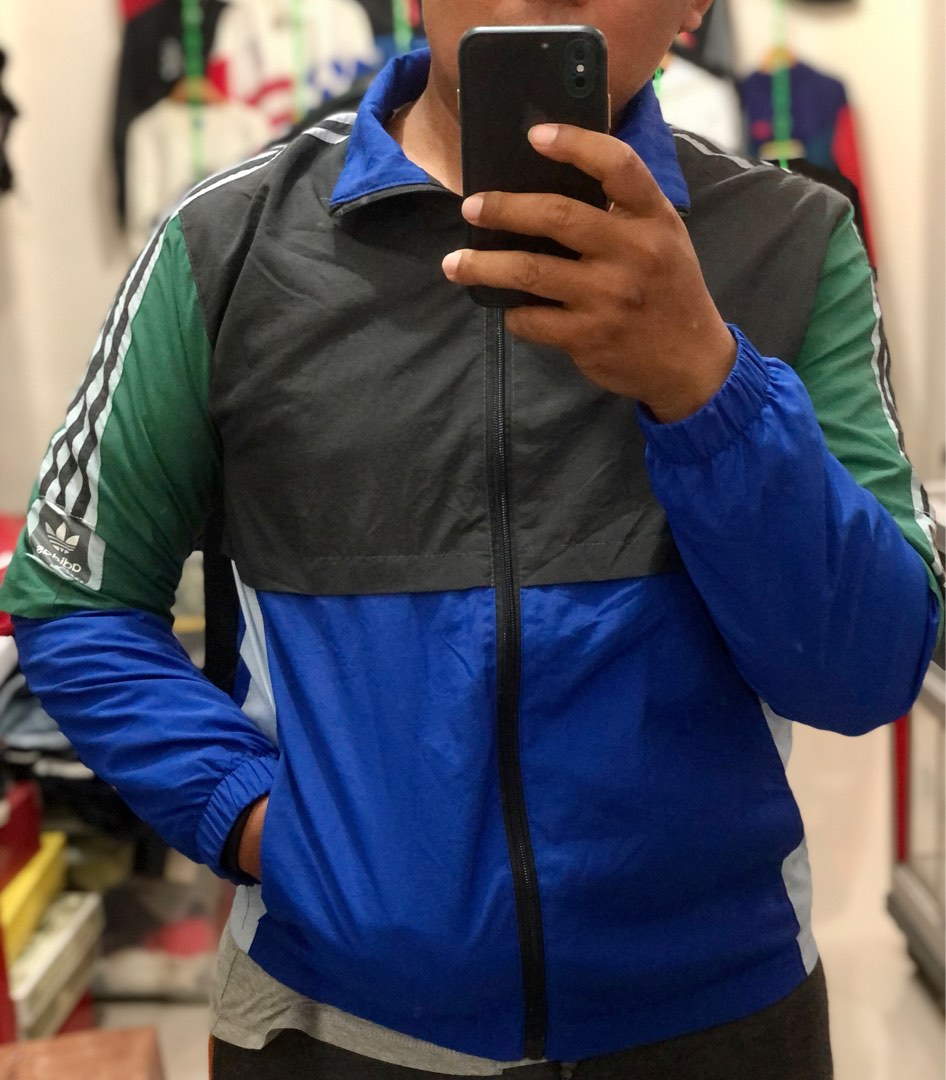 windbreaker adidas skateboarding colorblock, Fesyen Pria, Pakaian ...