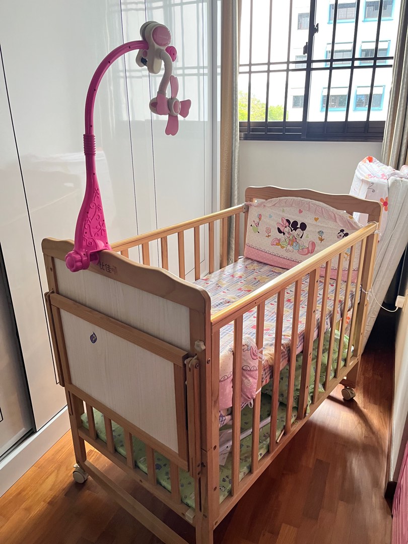 Wooden Baby Cot, Babies & Kids, Baby Nursery & Kids Furniture, Cots ...