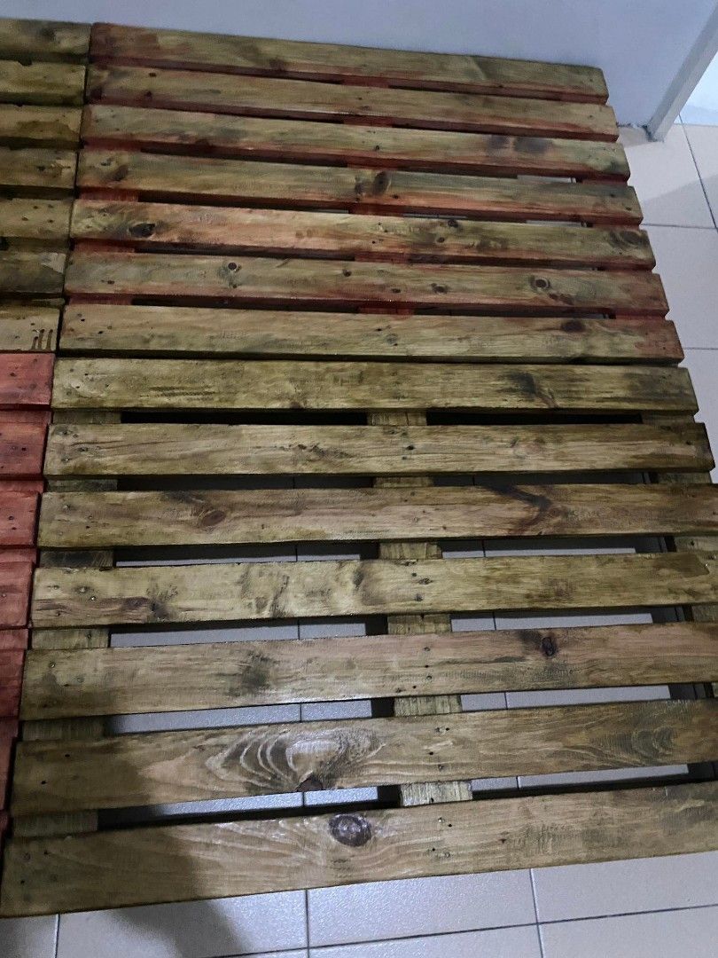 Wooden Pallet Double Size, Furniture & Home Living, Furniture, Bed ...