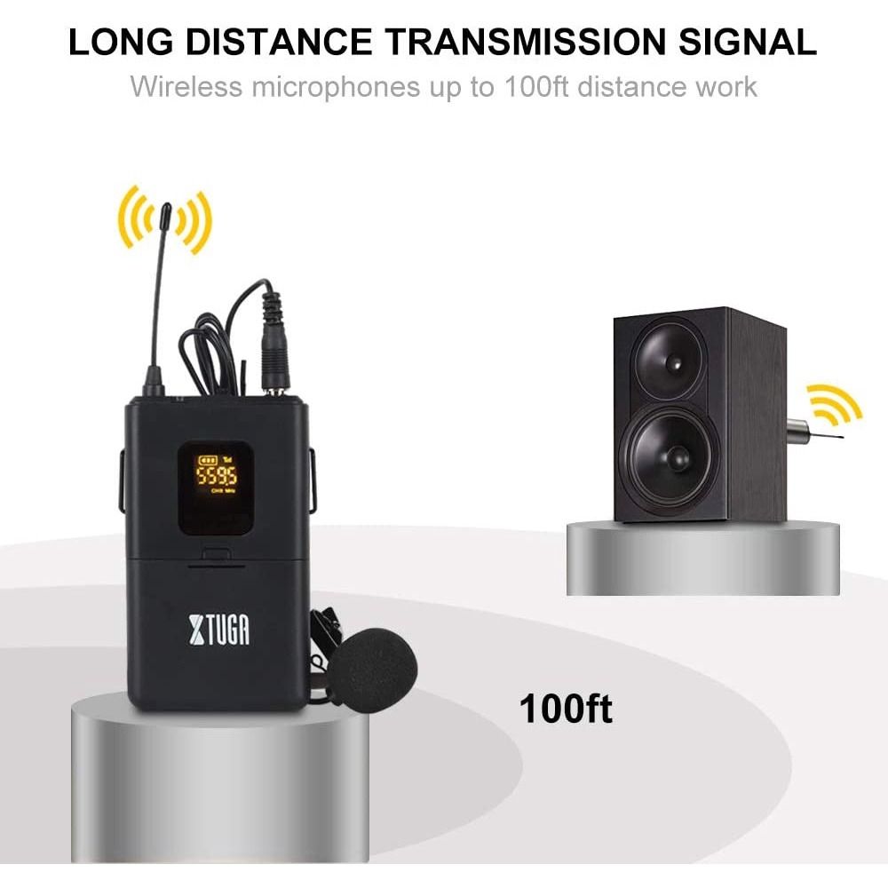 XTUGA UML UHF UML200 30 Channels Wireless Microphone System, Wireless ...