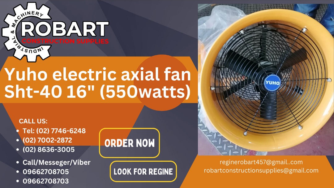 Yuho electric axial fan Sht-40 16" (550watts), Commercial & Industrial, Construction Tools ...