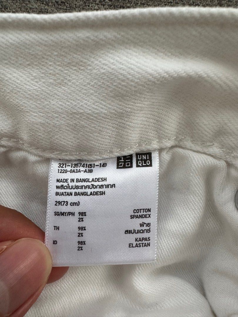 [29 inch (73 cm)] Uniqlo White Pants 100% Original, Women's Fashion, Bottoms, Jeans & Leggings ...