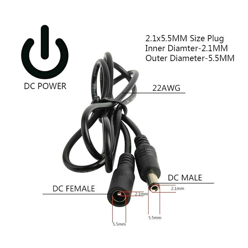 IP Camera/CCTV 3M/5M/10M 5.5mm x 2.1mm Power Extension Cable for CCTV ...