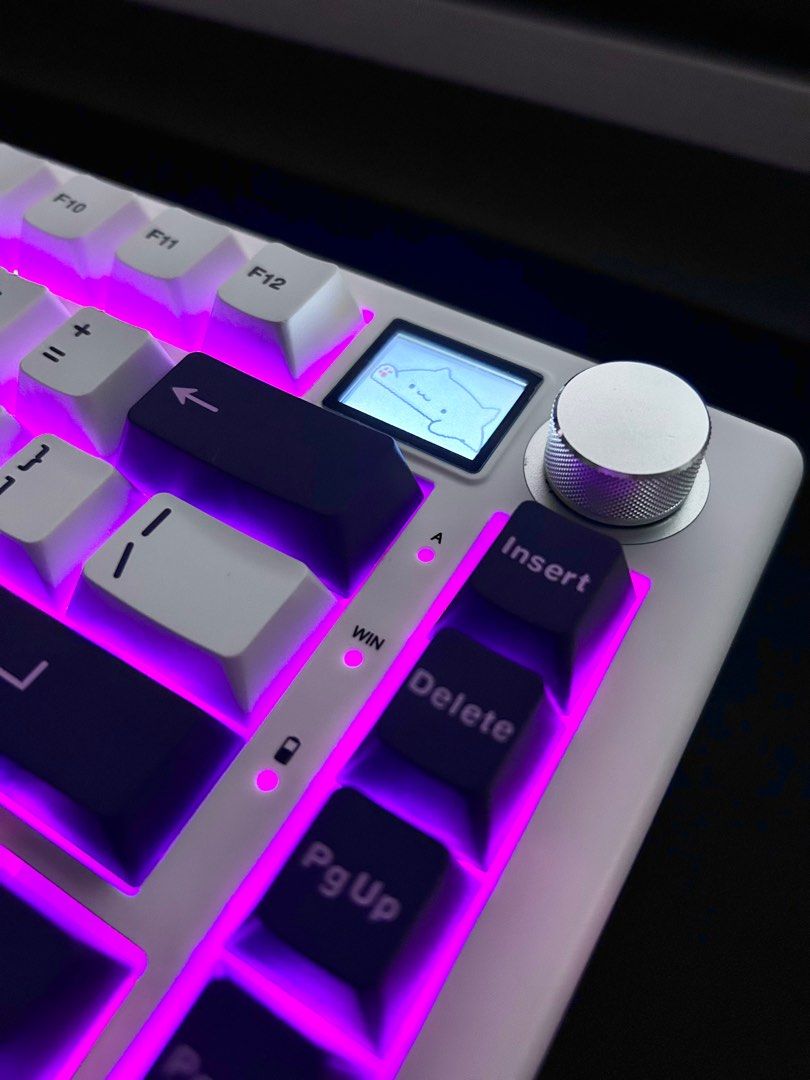 75% Custom Mechanical Keyboard - LED screen (Amethyst keycaps ...