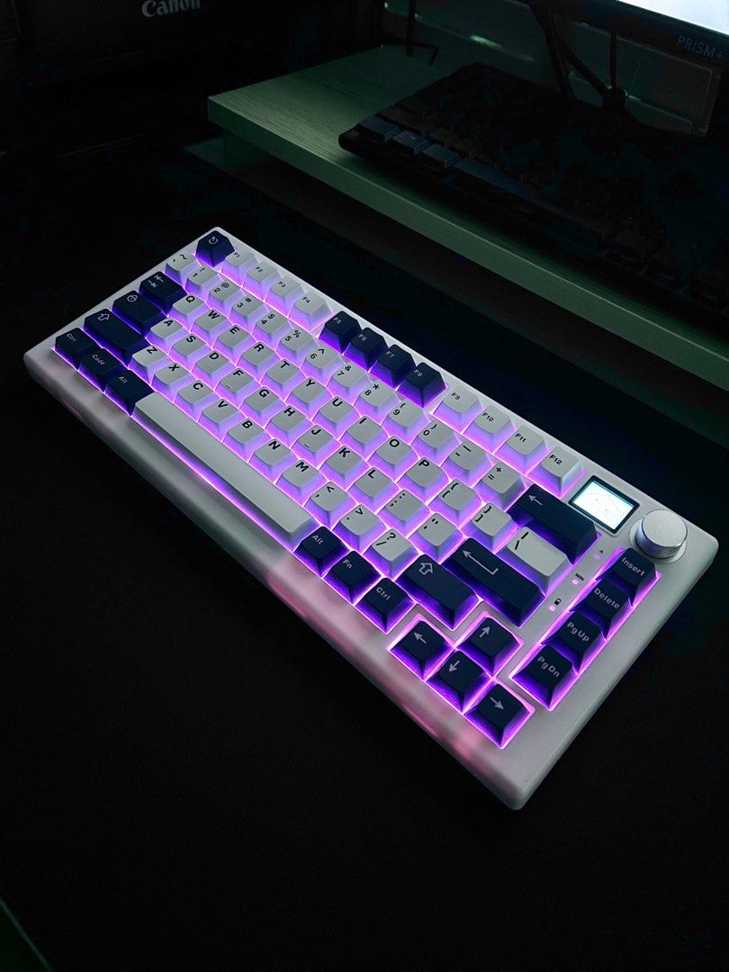 75% Custom Mechanical Keyboard - LED screen (Amethyst keycaps ...
