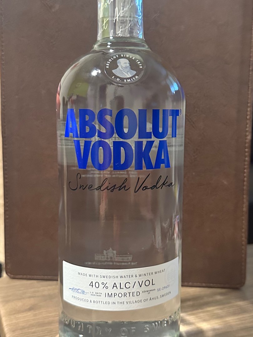 Absolut Blue Vodka 1 liter, Food & Drinks, Alcoholic Beverages on Carousell