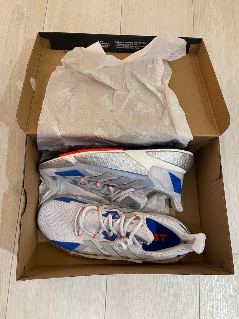 ADIDAS X9000L4 BOOST 銀 藍 慢跑鞋 男鞋 廣告款 FX8439, 他的時尚, 鞋類, 休閒鞋、涼鞋在旋轉拍賣