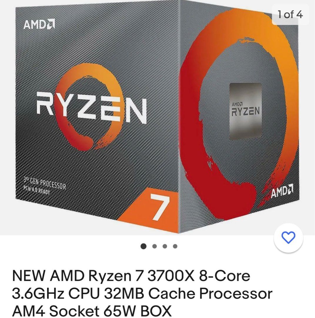 AMD Ryzen 7 3700X 8-Core 3.6GHz CPU 32MB Cache Processor AM4 Socket 65W ...