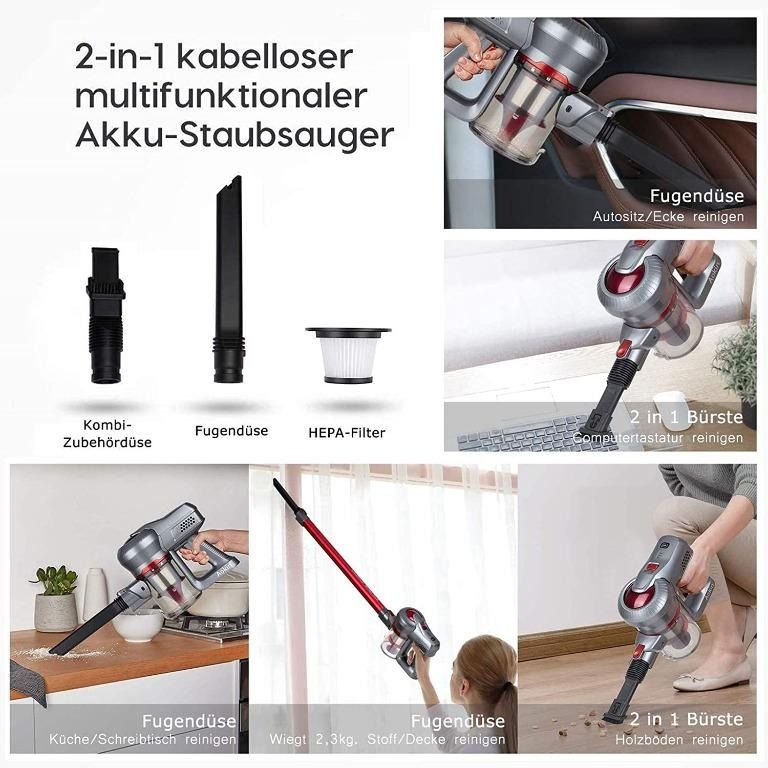 Aokin A11 Max Cordless, 18KPa Handheld Stick Vacuum Cleaner with Wall Mount and LED, Power ...