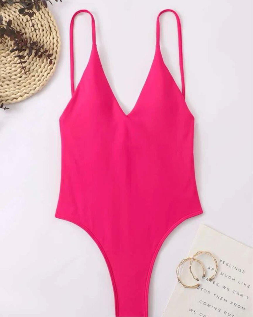 Barbie Pink Backless One Piece Swimsuit, Women's Fashion, Swimwear ...