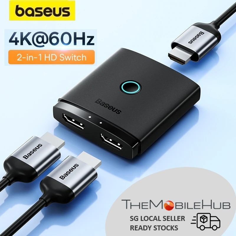 Baseus AirJoy Series HDMI Switch 2 in 1 4K HD TV Monitor Setup Box ...