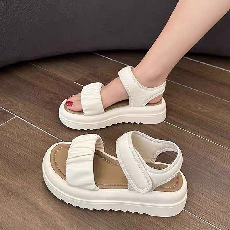 Beige Platform Sandals, Women's Fashion, Footwear, Flats on Carousell